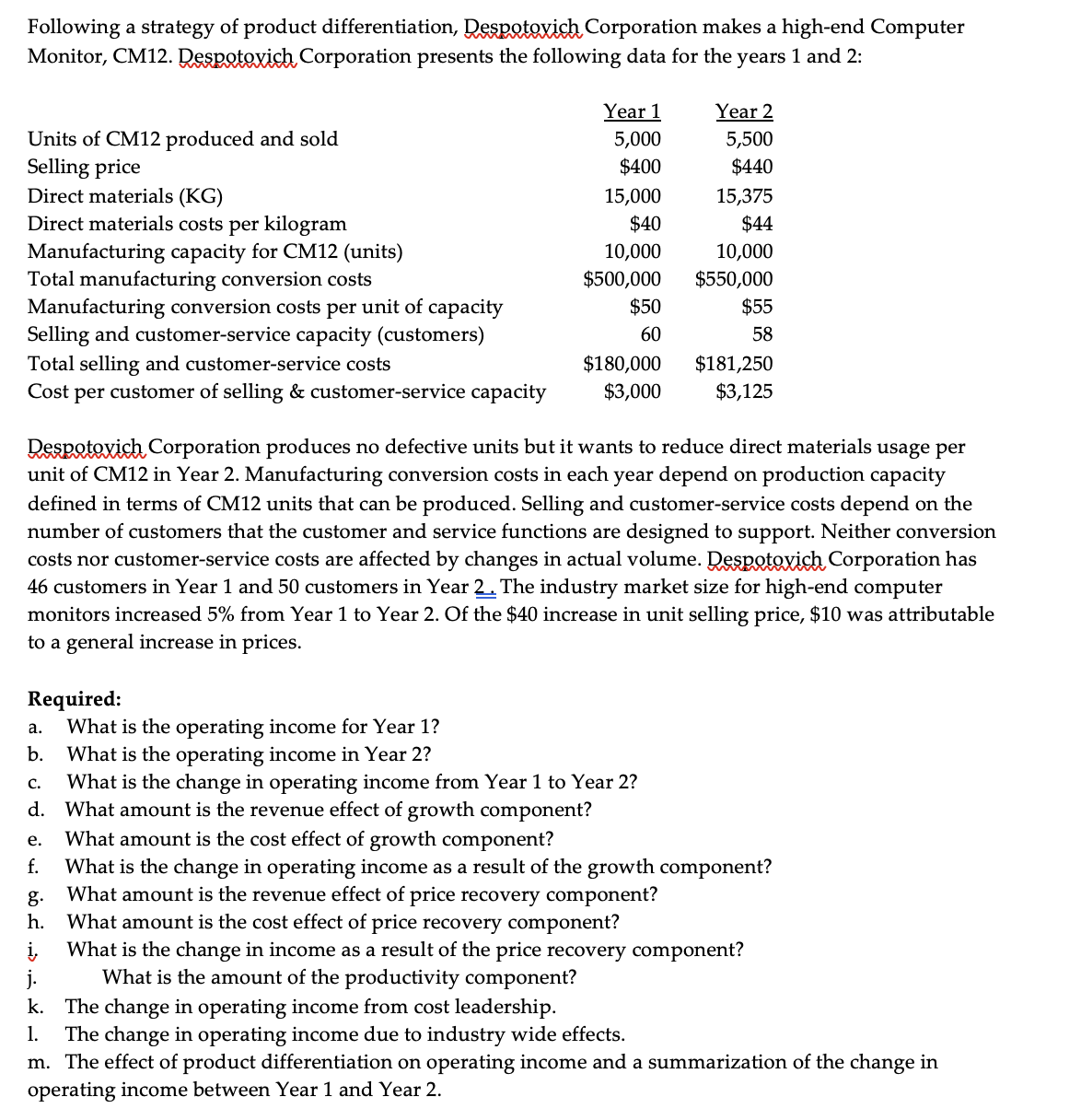 Solved Following a strategy of product differentiation, | Chegg.com