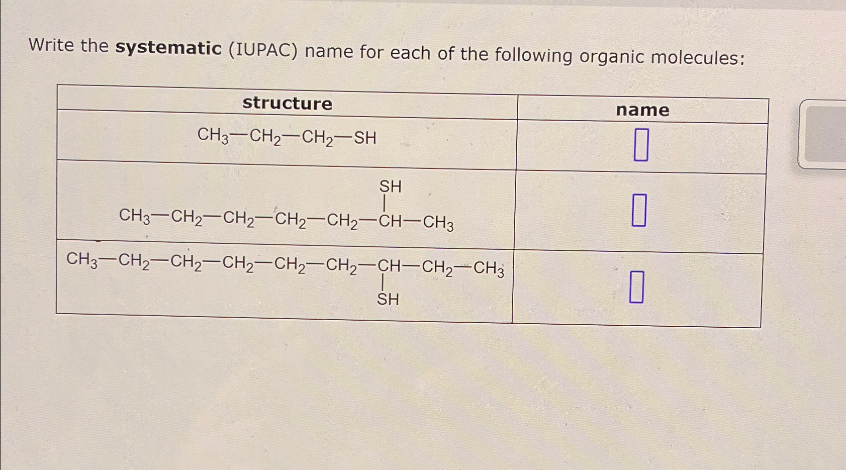 Solved Write the systematic (IUPAC) ﻿name for each of the | Chegg.com