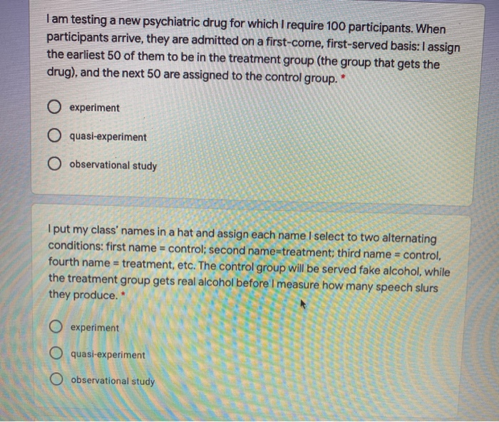 Solved Tam testing a new psychiatric drug for which I | Chegg.com