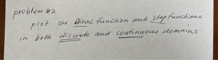 Solved problema plot the dirac function and step functions | Chegg.com