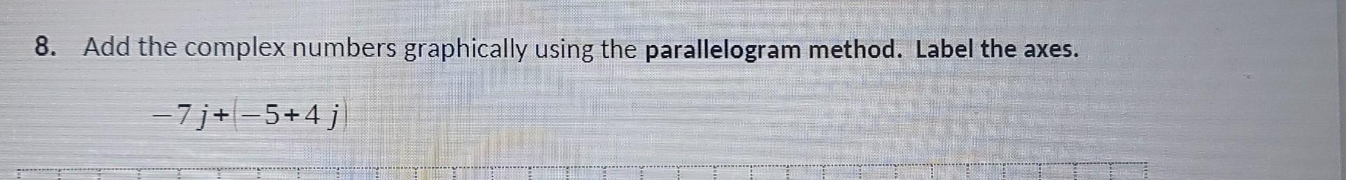 Solved 8. Add the complex numbers graphically using the | Chegg.com