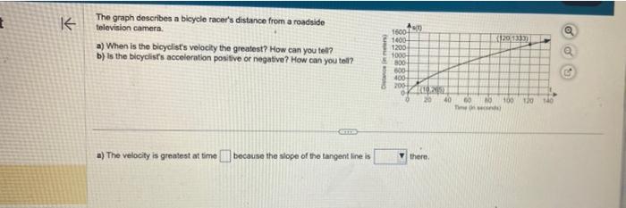 Solved The graph describes a bicycle racer's distance from a | Chegg.com
