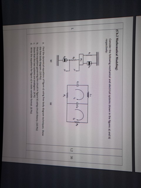 Solved Ch2 Mathematical Modeling Consider The Following 