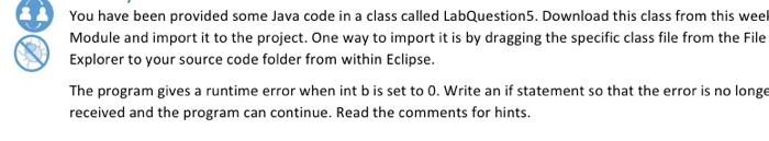 Solved You have been provided some Java code in a class | Chegg.com