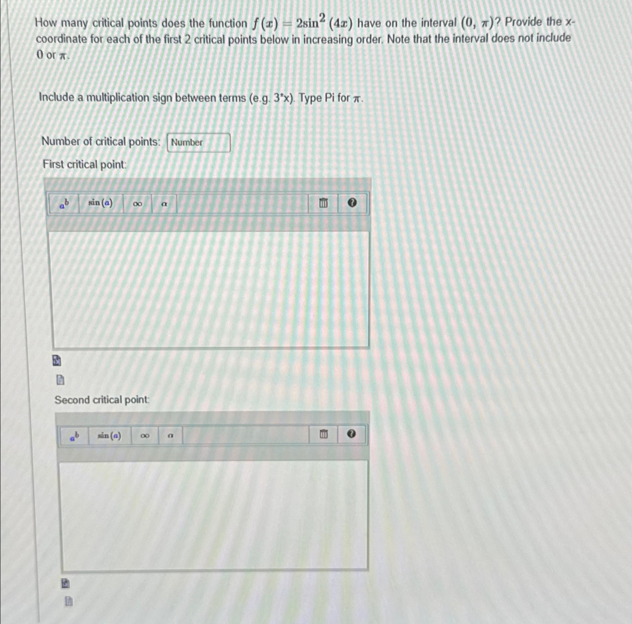 Solved How many critical points does the function | Chegg.com