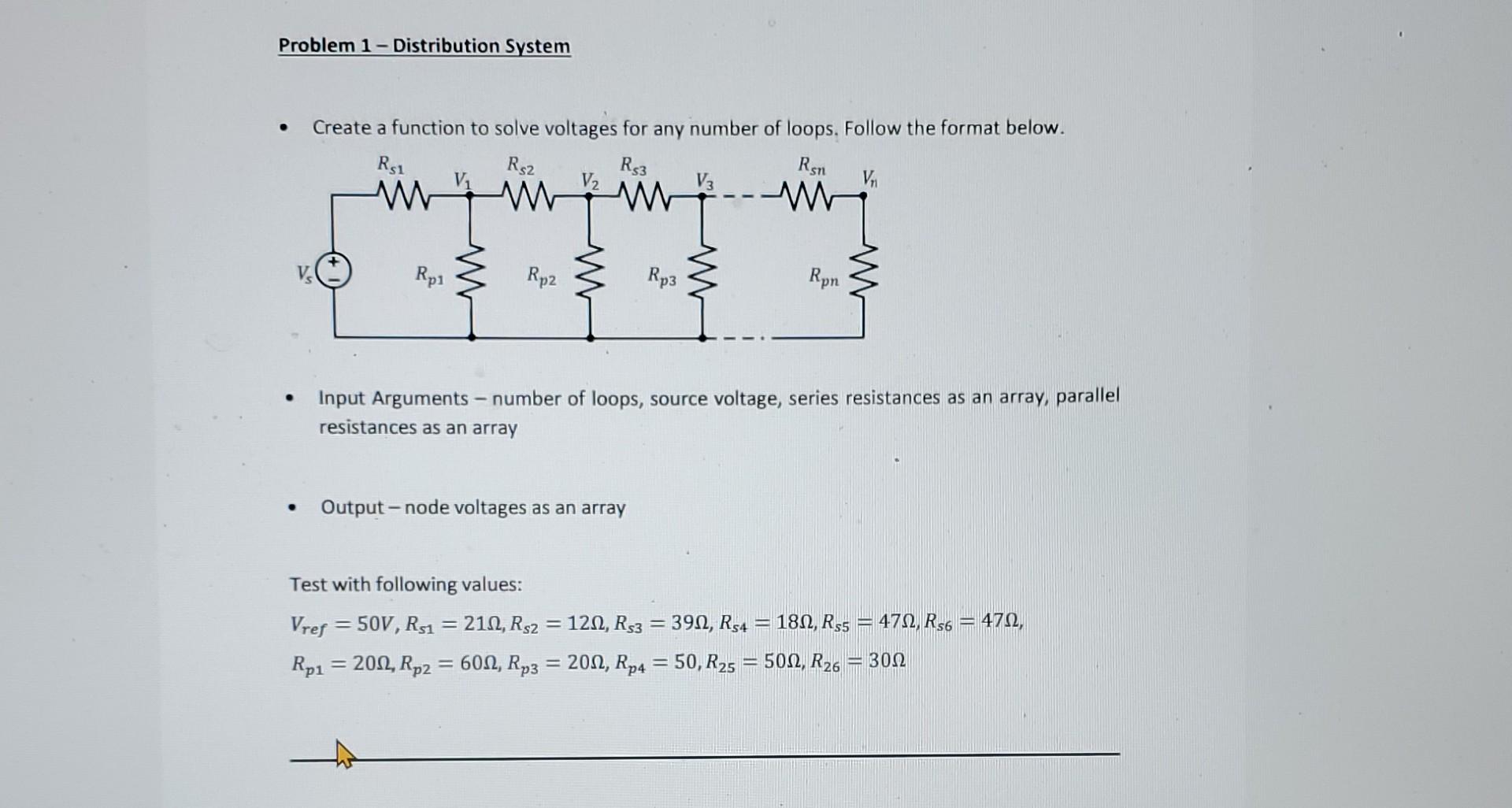 Solved - Create a function to solve voltages for any number | Chegg.com