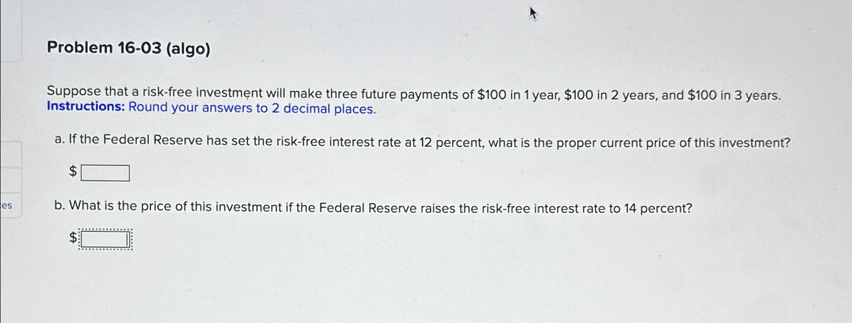 Solved Problem 16-03 (algo)Suppose that a risk-free | Chegg.com