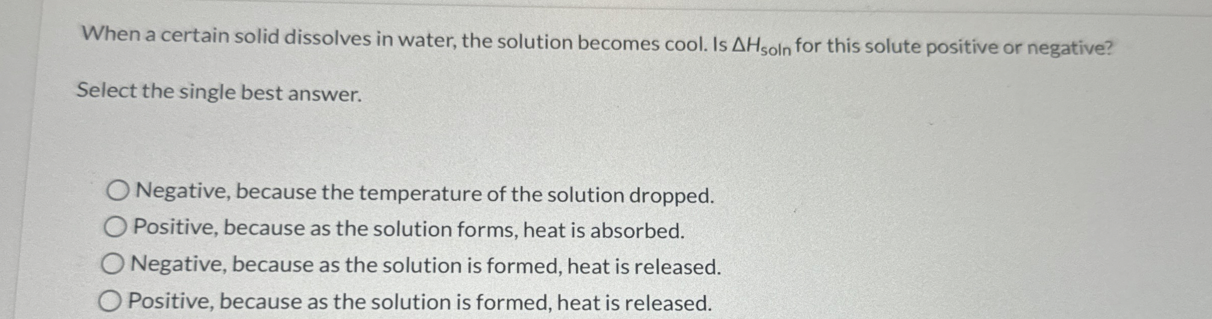 Solved When a certain solid dissolves in water, the solution | Chegg.com