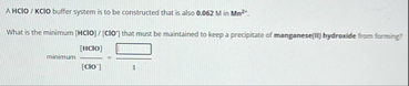 Solved A HClO / ﻿KClO buffer system is to be constructed | Chegg.com