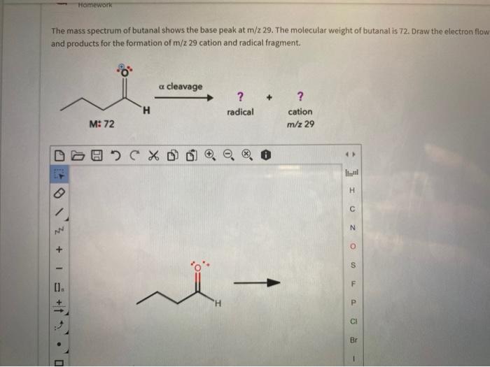 Solved DQ16.19 Homework The mass spectrum of ethylamine | Chegg.com