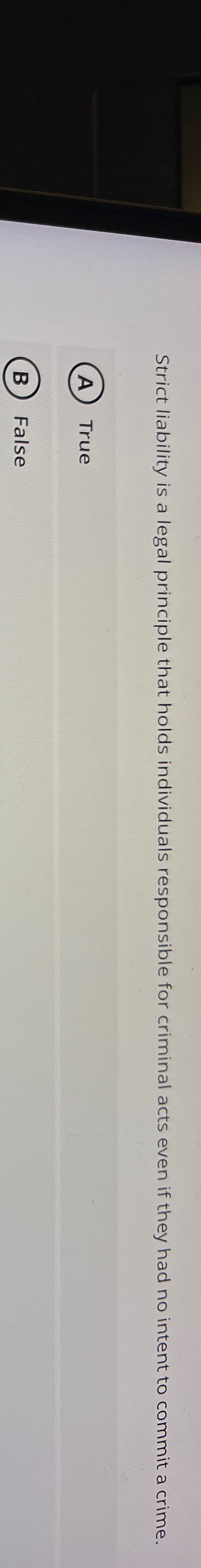 Solved Strict liability is a legal principle that holds | Chegg.com