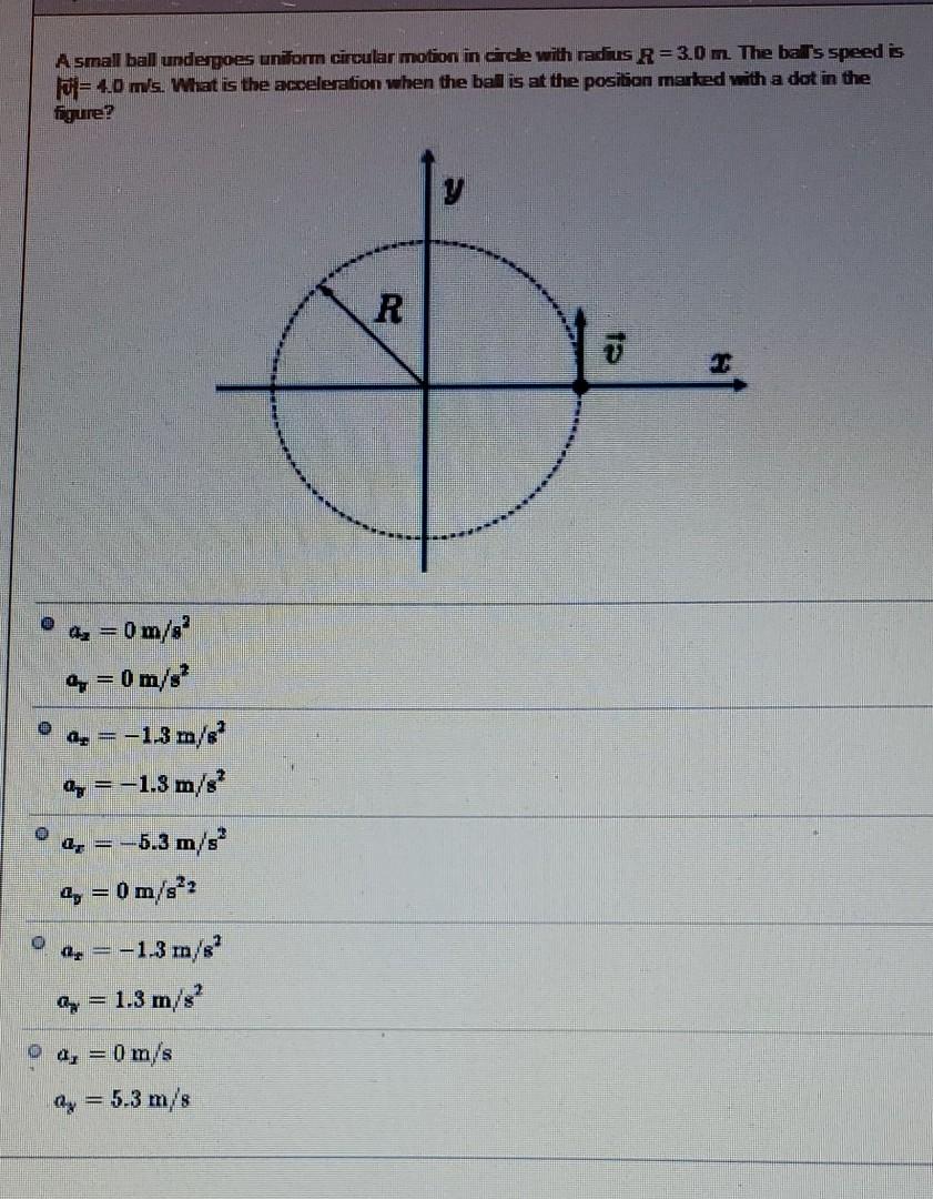 Solved A small ball undergoes uniform circular motion in | Chegg.com