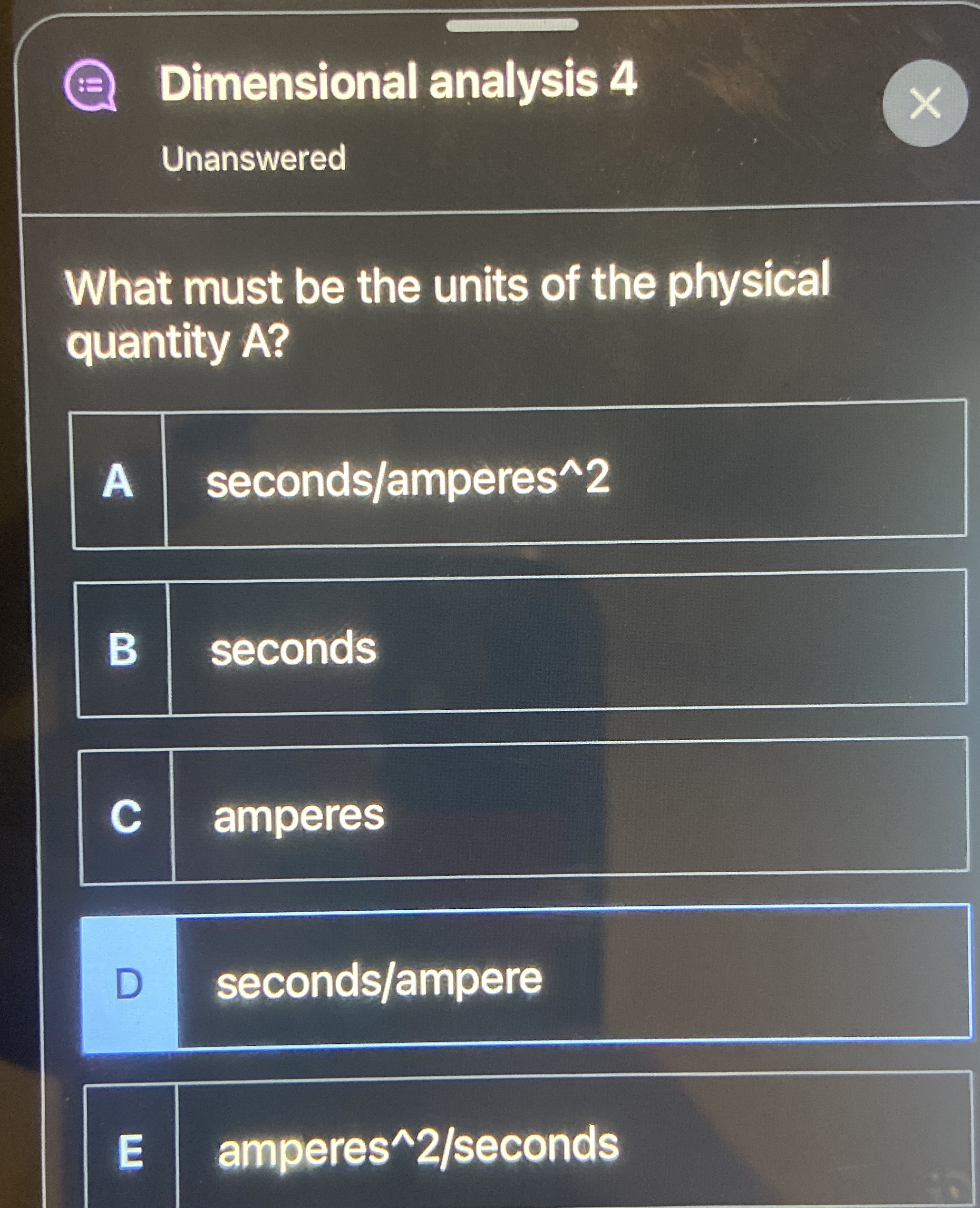 Solved Dimensional analysis 4UnansweredWhat must be the | Chegg.com