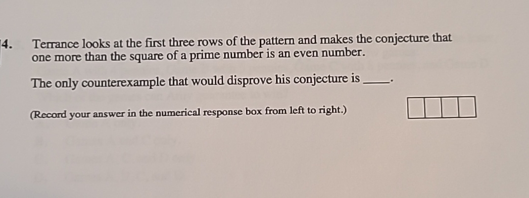 Solved Terrance looks at the first three rows of the pattern | Chegg.com