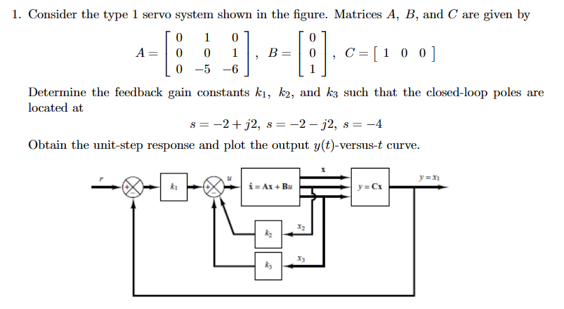 Consider the type 1 ﻿servo system shown in the | Chegg.com