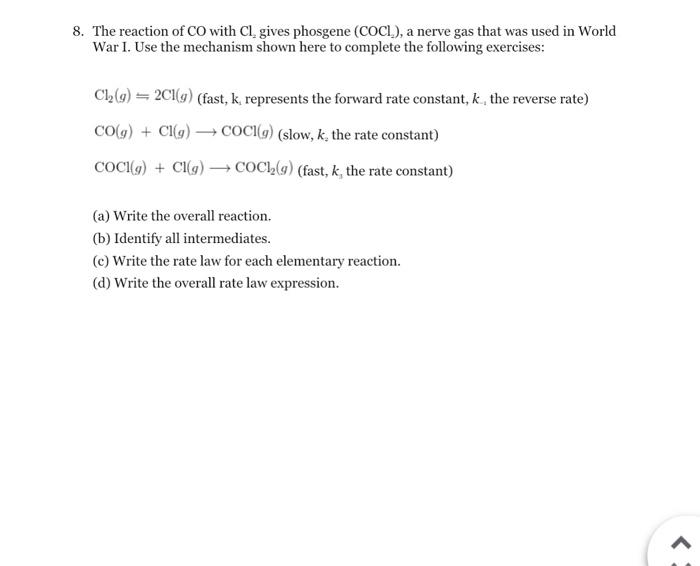 Solved REACTION MECHANISM WORKSHEET 1. Why are elementary | Chegg.com