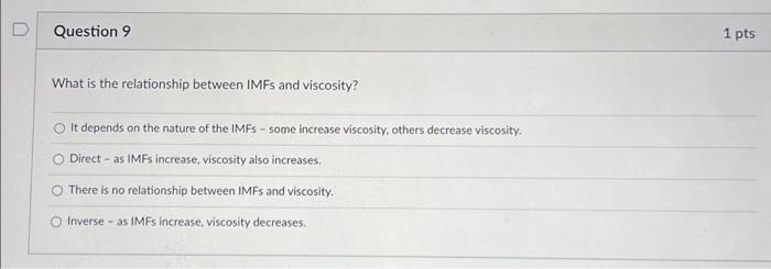 Solved Question 9 1pts What is the relationship between IMFs | Chegg.com