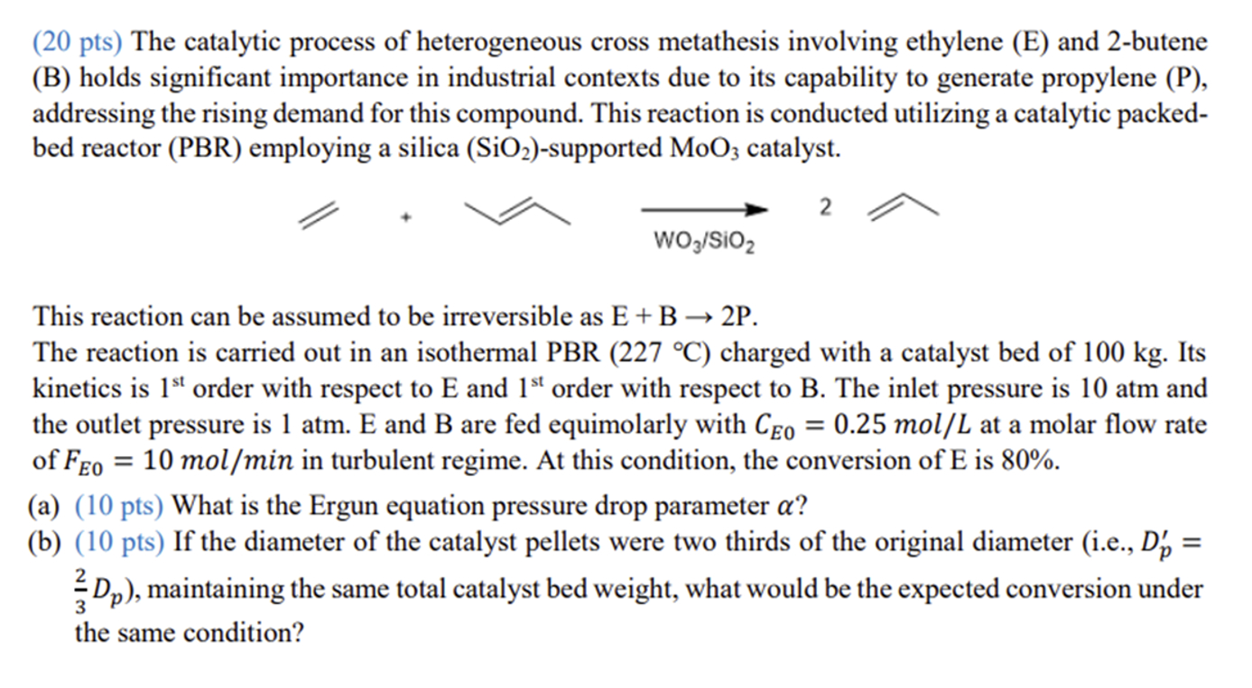 Solved (20 ﻿pts) ﻿The catalytic process of heterogeneous | Chegg.com
