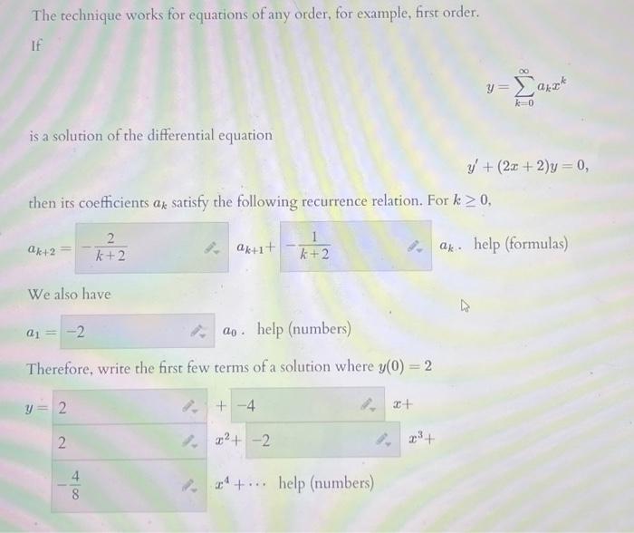 Solved The technique works for equations of any order, for | Chegg.com