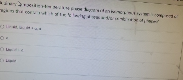Solved 4 ﻿binary ﻿phase diagram of an isomorphous system | Chegg.com