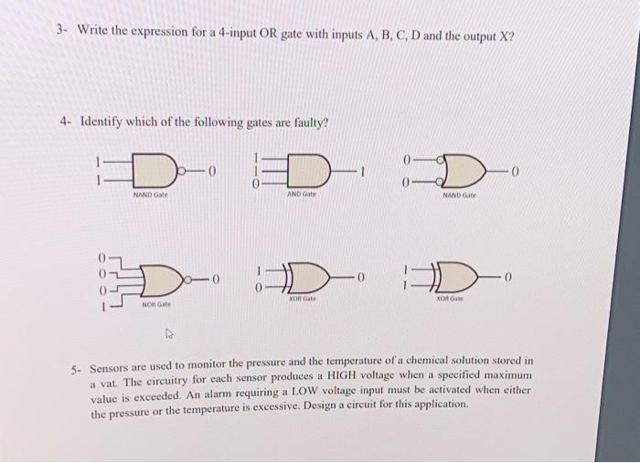 Solved 3- Write the expression for a 4-input OR gate with | Chegg.com
