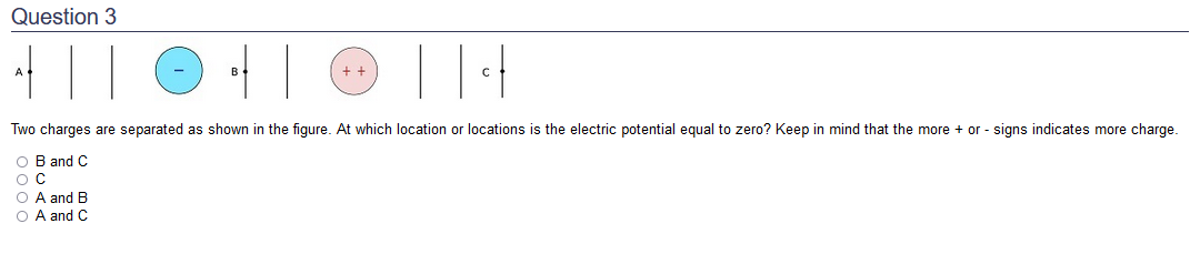 Solved Question 3Two charges are separated as shown in the | Chegg.com