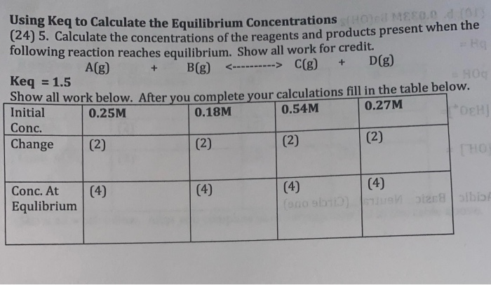 Solved + A(g) + Using Keq to Calculate the Equilibrium | Chegg.com