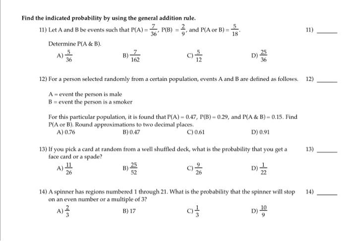 Solved d the indicated probability by using the general | Chegg.com