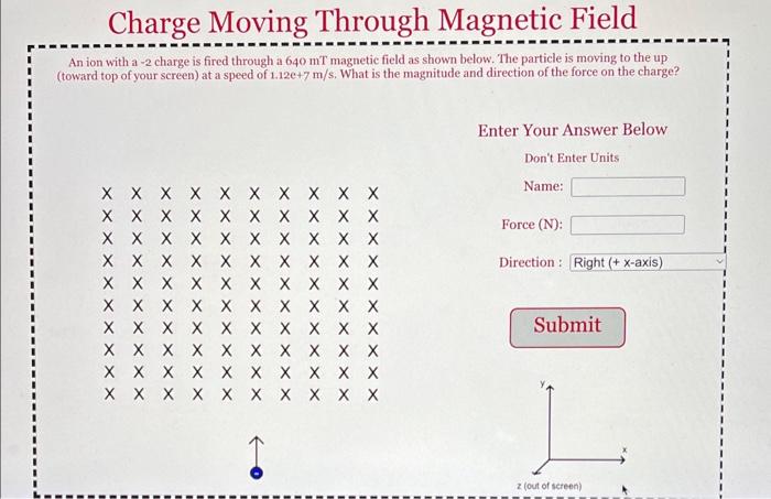 Solved Charge Moving Through Magnetic Field An ion with a −2 | Chegg.com