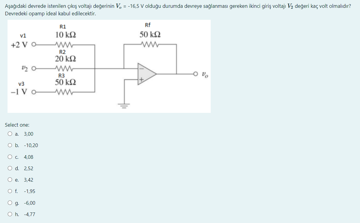 Solved In the given circuit, if the desired output voltage | Chegg.com