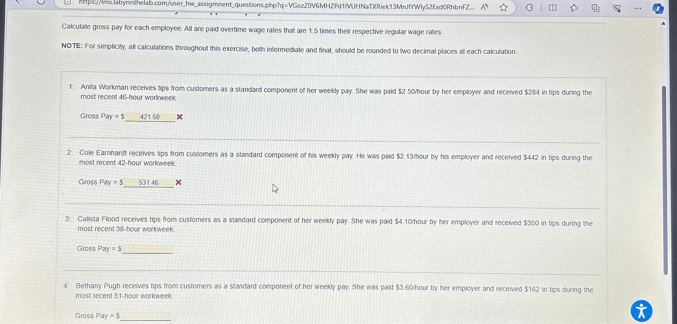 Solved Calculate gross pay for each employee. All are paid | Chegg.com
