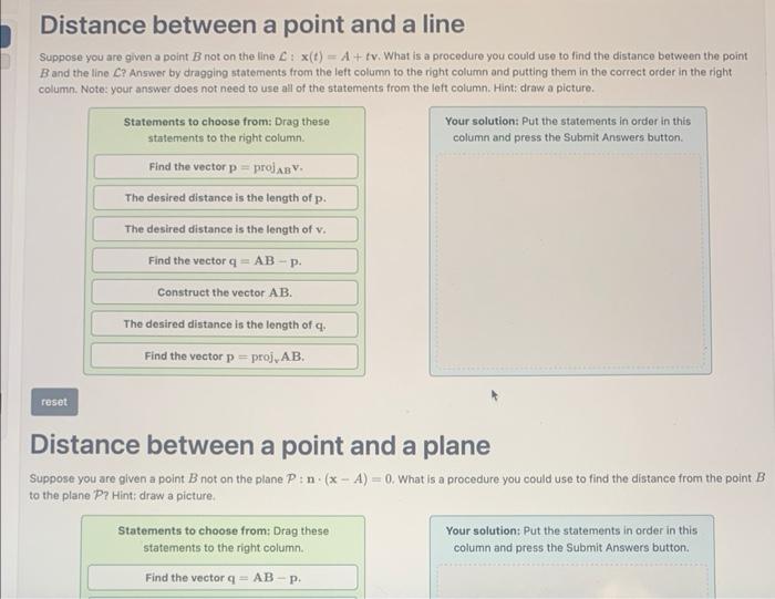 Solved Distance between a point and a line Suppose you are | Chegg.com