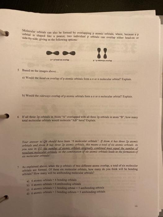 Solved ring 2. If two is atomic orbitals combine to form two | Chegg.com