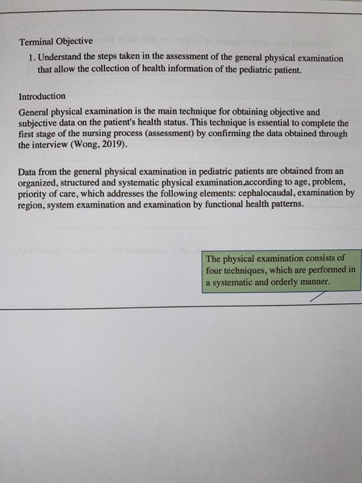 Solved Terminal Objective 1. Understand the steps taken in | Chegg.com