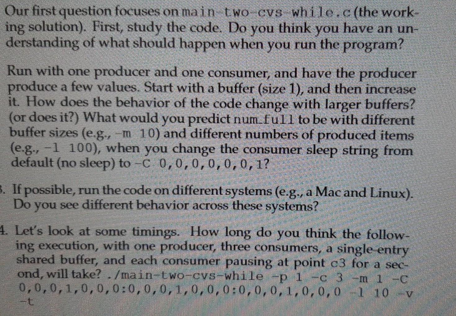 Solved Our first question focuses on main two-cvs | Chegg.com