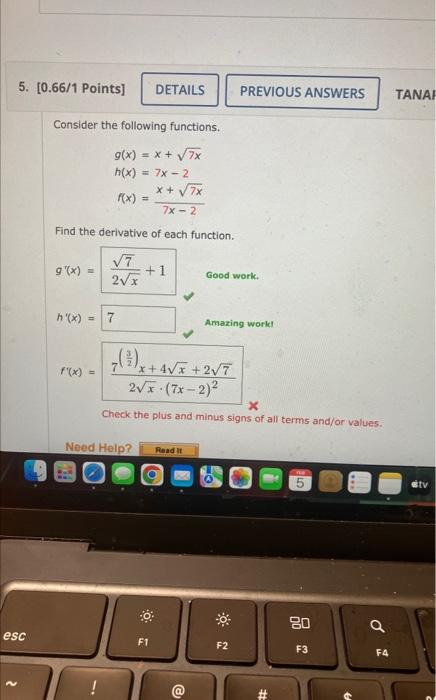 Solved Consider the following functions. | Chegg.com