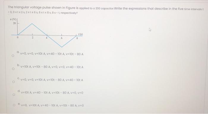 Solved The triangular voltage pulse shown in Figure is | Chegg.com