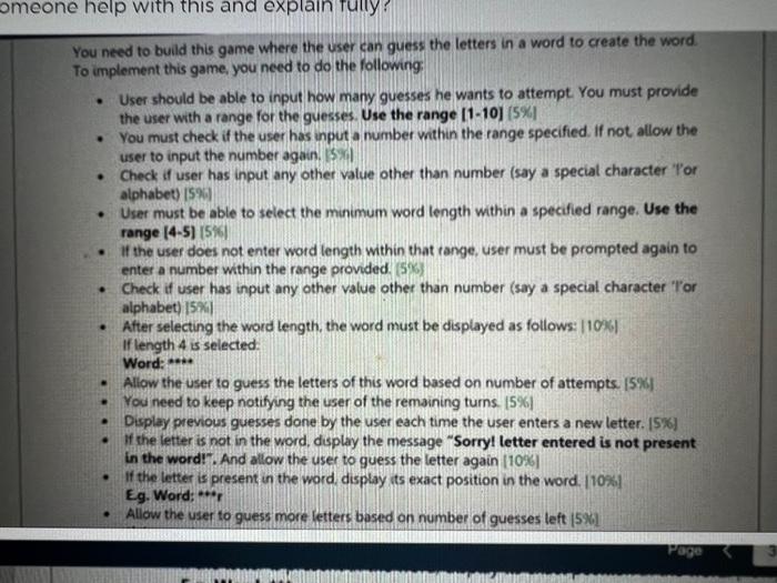 Solved You need to build this game where the user can guess | Chegg.com