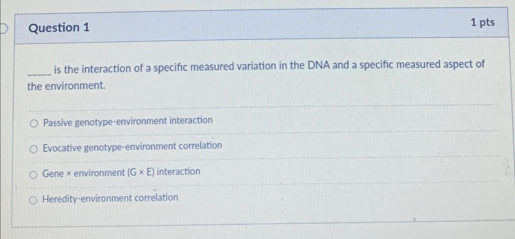 Solved Question 11 ﻿ptsis the interaction of a specific | Chegg.com