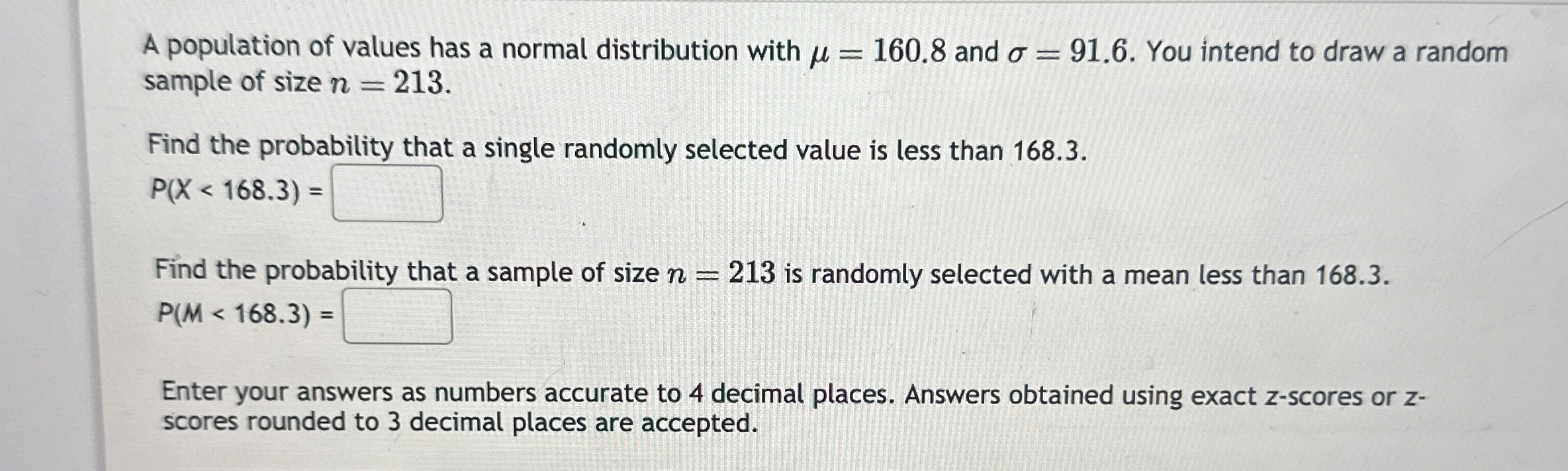 Solved A population of values has a normal distribution with | Chegg.com