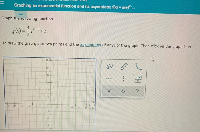 Solved Graphing an exponential function and its asymptote: | Chegg.com
