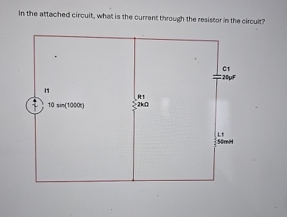 Solved In the attached circuit, what is the current through | Chegg.com