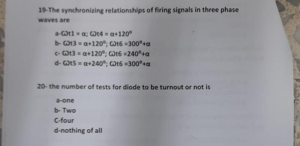 Solved 19-The synchronizing relationships of firing signals | Chegg.com