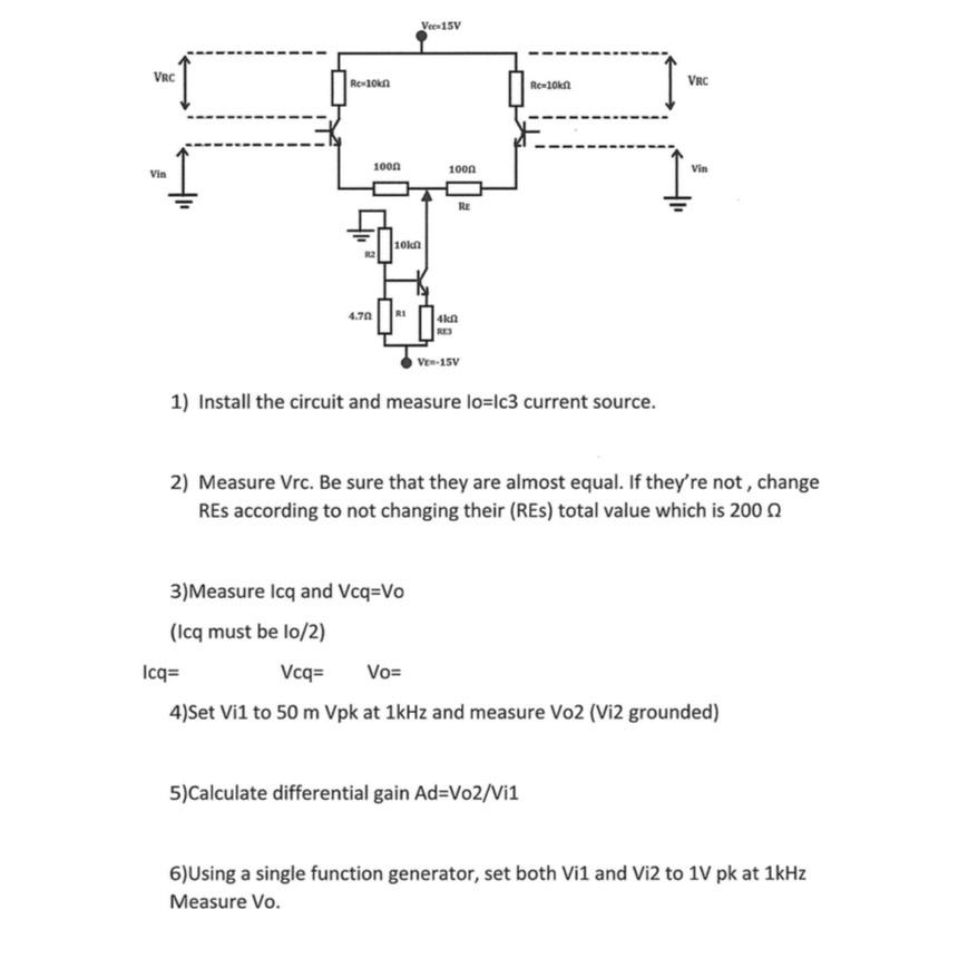 Solved Install the circuit and measure lo=Ic3 ﻿current | Chegg.com