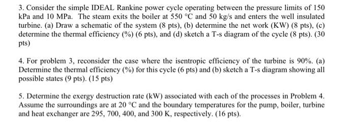 Solved Help with #5 only please.5. Determine the exergy | Chegg.com