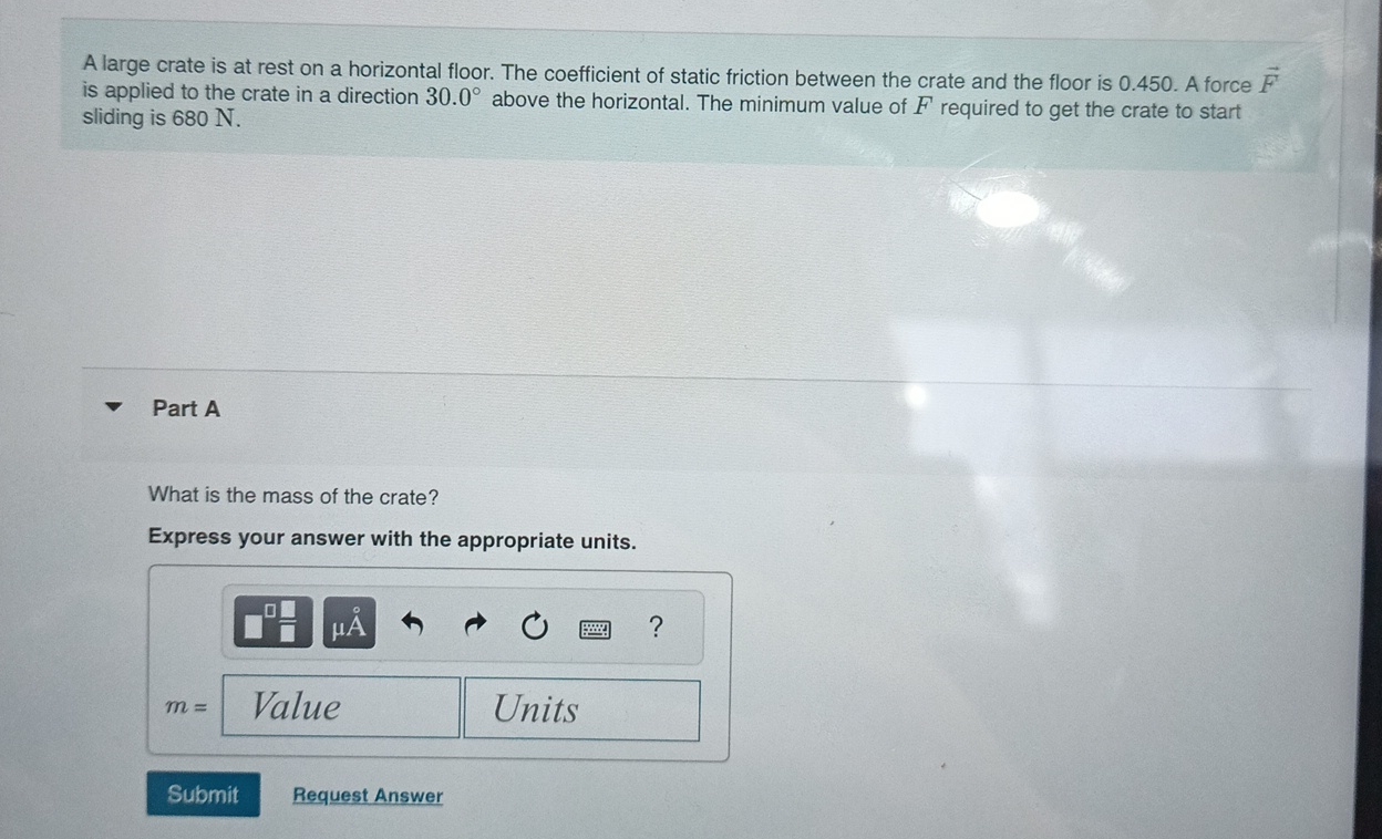 Solved by an EXPERT A large crate is at rest on a horizontal floor. The | Chegg.com