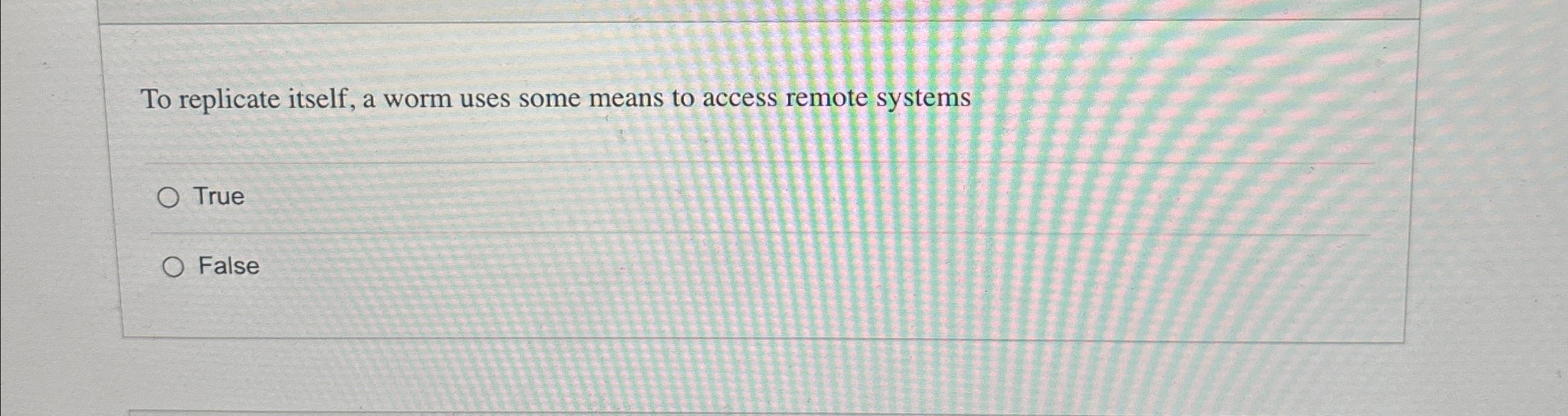 Solved To replicate itself, a worm uses some means to access | Chegg.com