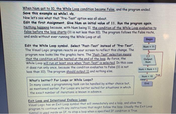 4. Visual Logic - Lessons 5 and 6 Complete Lessons 5 | Chegg.com