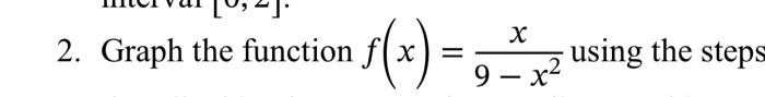 Solved X ƒ( x ) = ₂ ² ² x ² using the steps 2. Graph the | Chegg.com