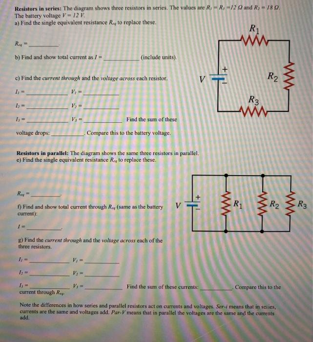 Solved Resistors in series: The diagram shows three | Chegg.com